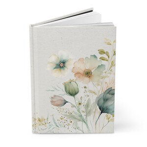 Watercolor Floral Hardcover Journal, Floral Notebook, Botanical ...