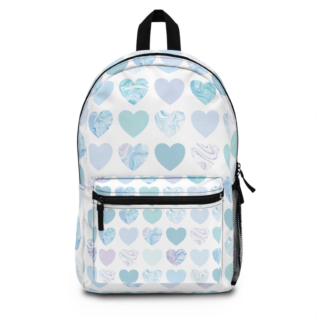 School Backpack With Custom Marble Hearts Pattern, Back to School Kids ...