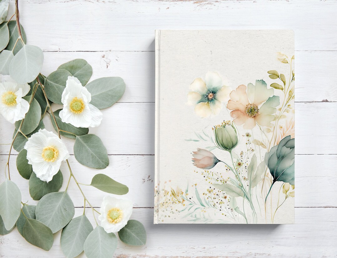 Watercolor Floral Hardcover Journal, Floral Notebook, Botanical ...