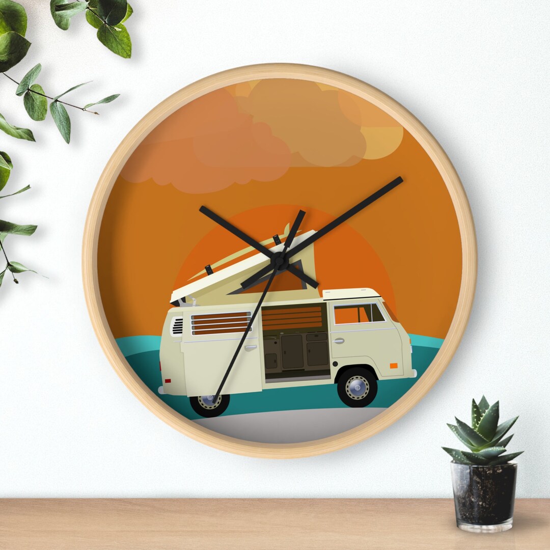 VW Kombi Wall Clock Surfer Boho Beach Coastal Style Perfect for the ...