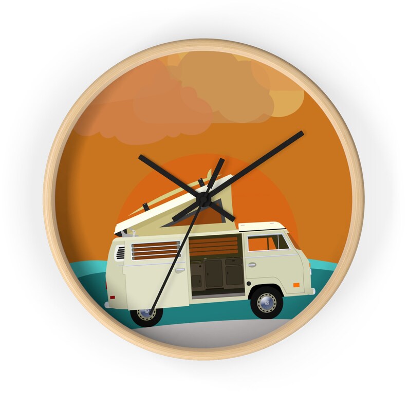 VW Kombi Wall Clock Surfer Boho Beach Coastal Style Perfect for the ...