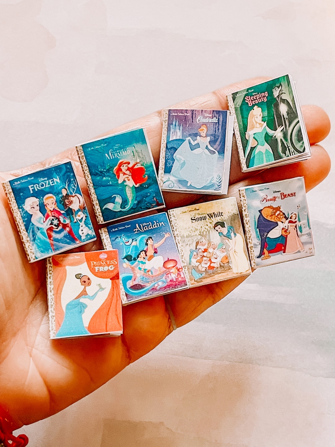 Miniature Disney Princess Books for Dolls, Handmade Set of 8 - Etsy