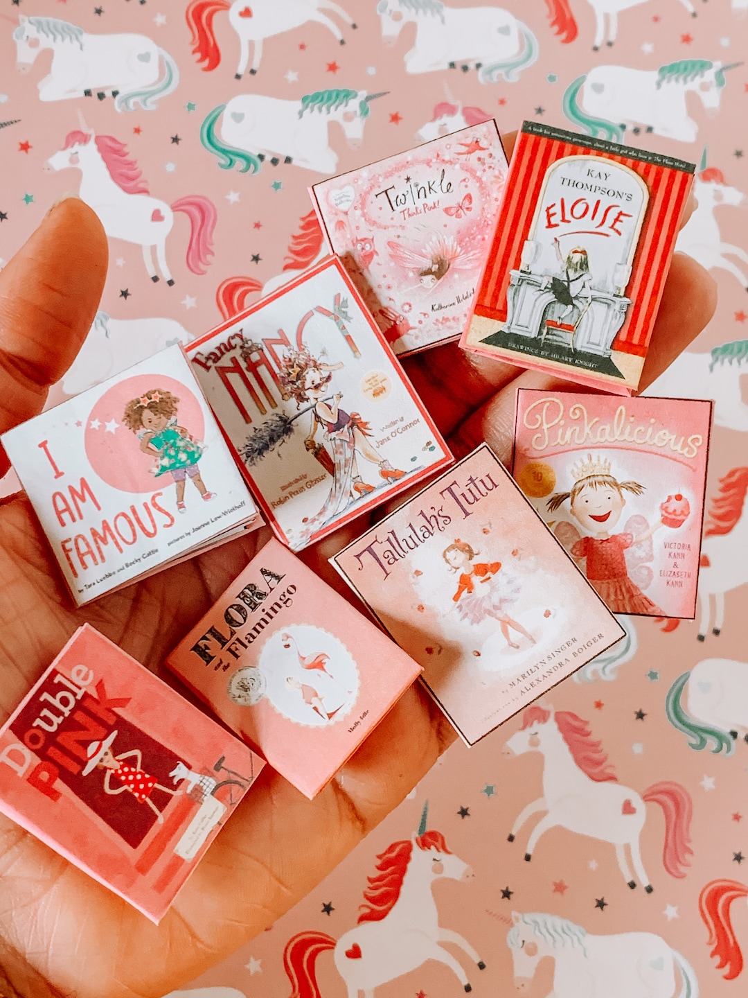 8 Pink Themed Miniature Children’s Picture Books for 1/6 & 1/8 Scale ...