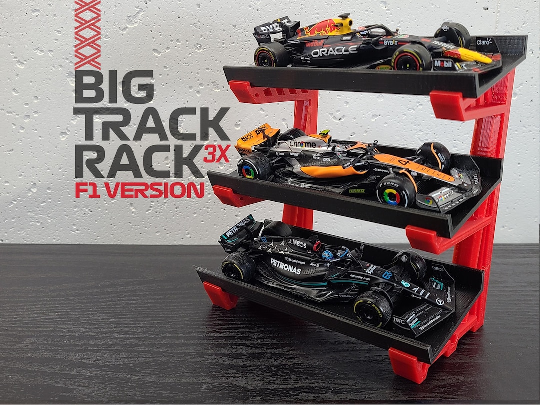 Big Track Rack - Three Car Display Stand for Your Burago F1 Cars 1:43 ...