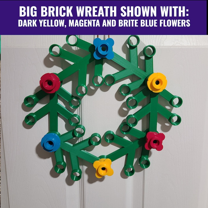 Flowers for 3D Printed Lego-inspired Base Wreath Decoration - Etsy