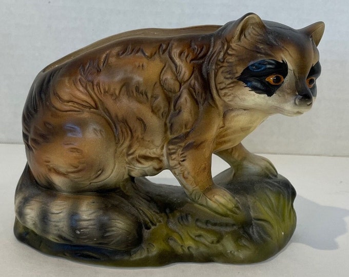 Vintage Inarco Porcelain Racoon Planter MCM - Etsy