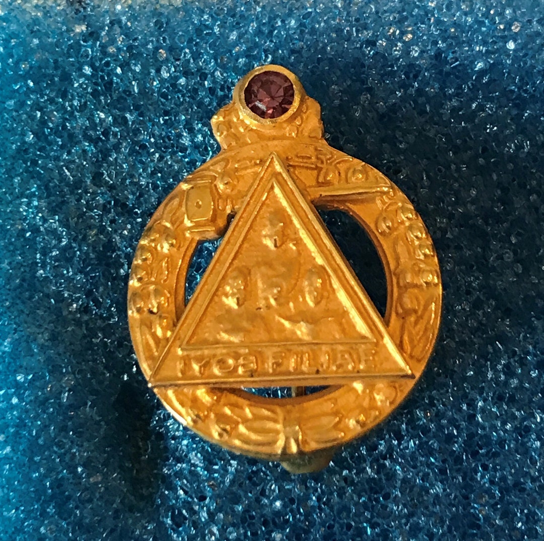 Vintage 10K Job's Daughter's Honored Queen Past Honored Queen Pin With ...