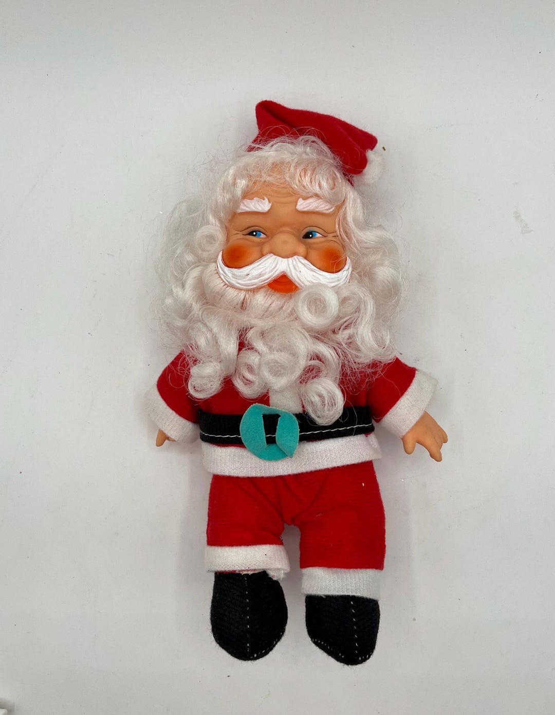 Vintage Rubber Face Santa With Blue Eyes 9”, Plushie - Etsy