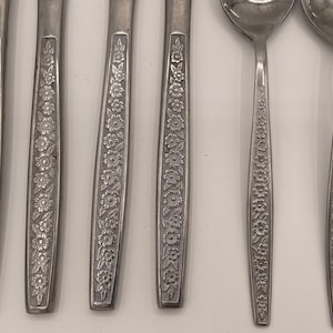 Vintage Flower Stainless Flatware Silverware Made in Korea 12 Pieces - Etsy