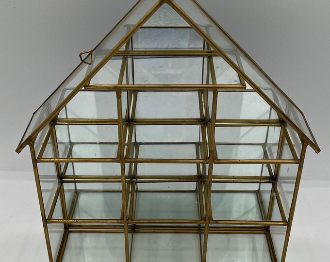 Vintage Mirrored Brass Display Shelf, House Shaped Miniature Curio - Etsy