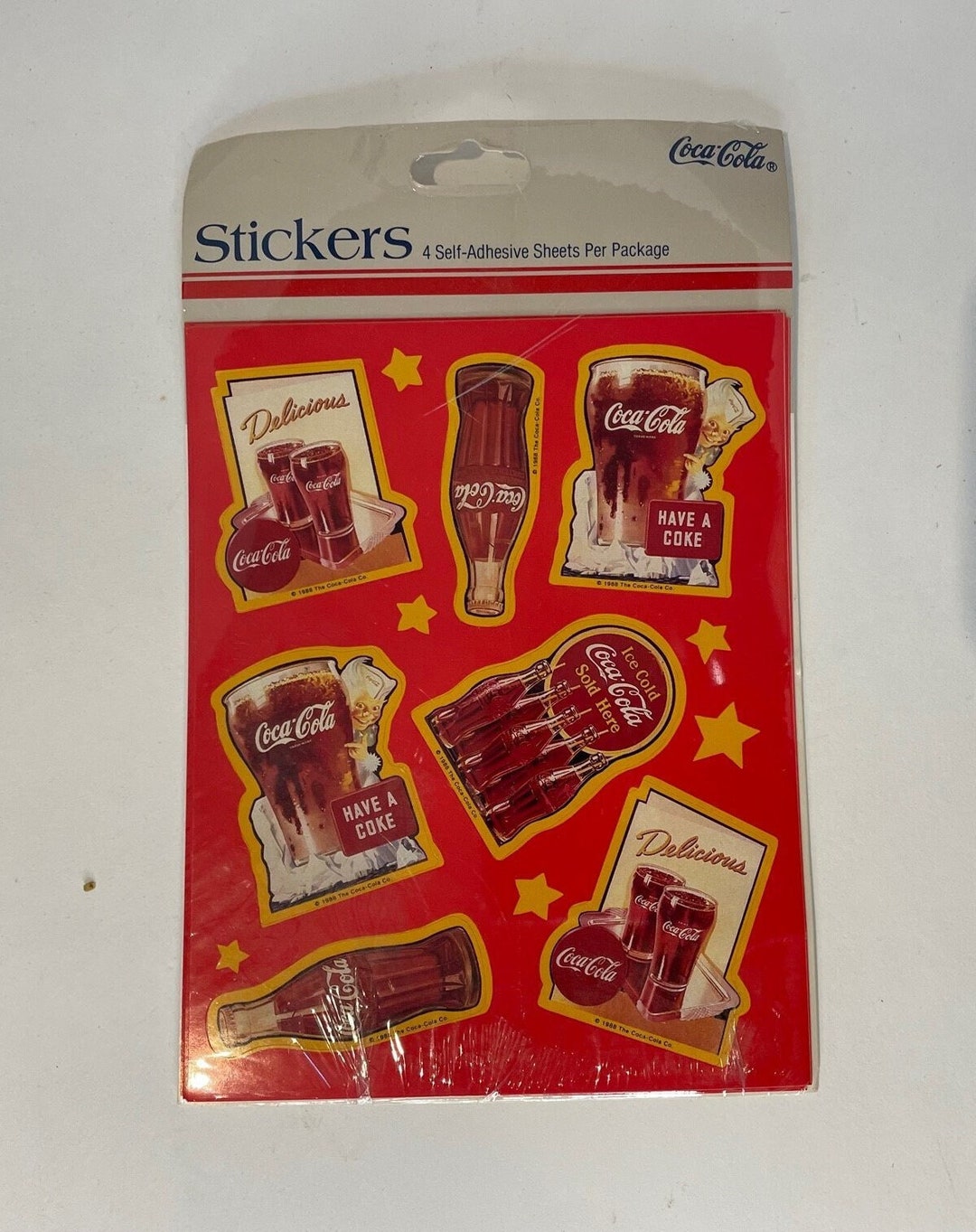NOS Sealed Package of 4 Sheets of Coca-cola Coke Stickers by - Etsy