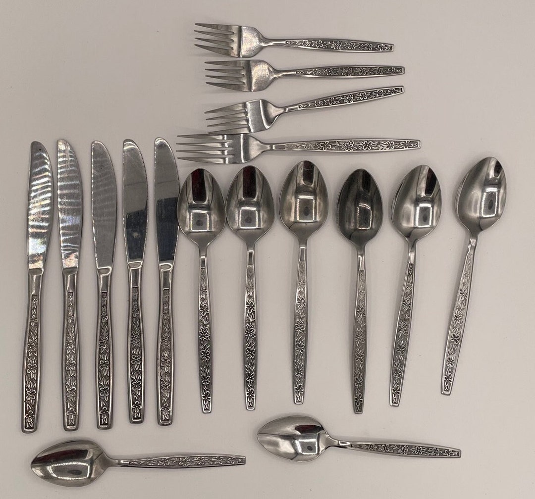 Vintage Rogers Stainless La Spana Flower Flatware Silverware - Etsy