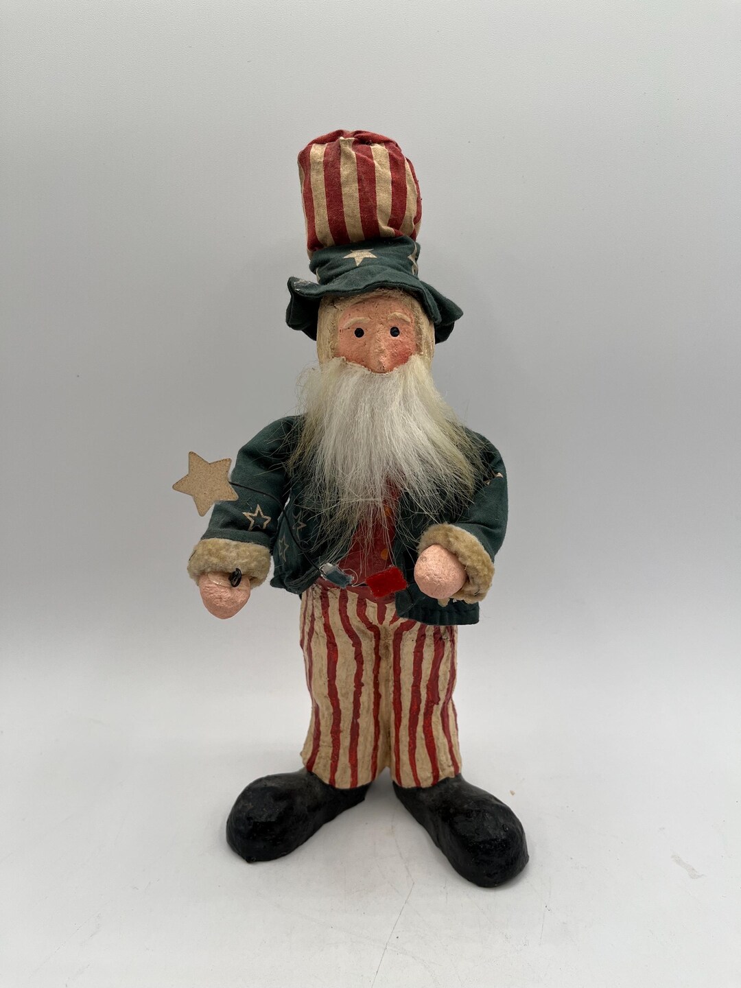 Vintage Uncle Sam Paper Mache Figure 10.5” - Etsy