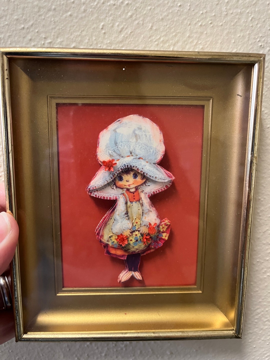 1970s Mary Hamilton Hallmark 3D Girl in Gold Frame 4.75” X 5.75” - Etsy
