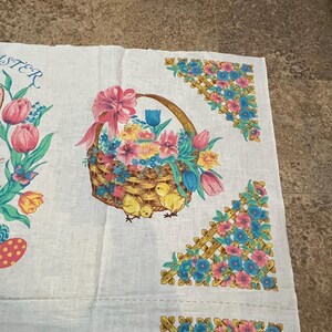 Vintage Easter Fabric Wansutta / Hallmark Cards Bunny Rabbits, Baskets, Spring Flowers and ...