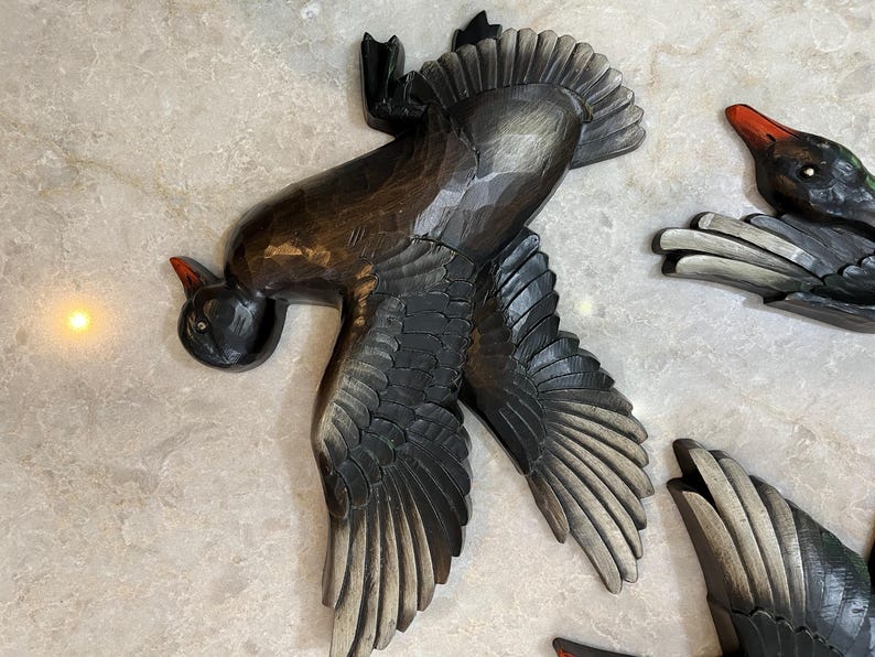 1961 Set of 3 Flying Duck Wall Hangings - Etsy