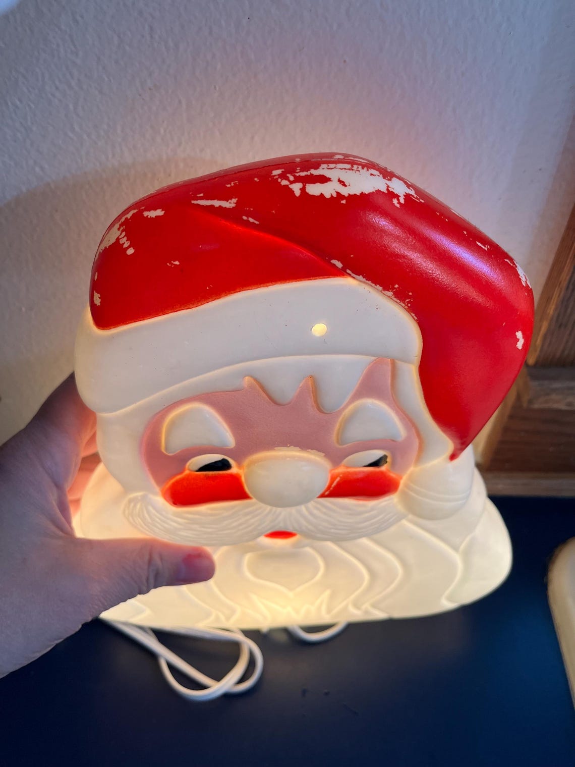 1990 Noma Santa Claus Christmas Window Lite With Light, Suction Cup and ...
