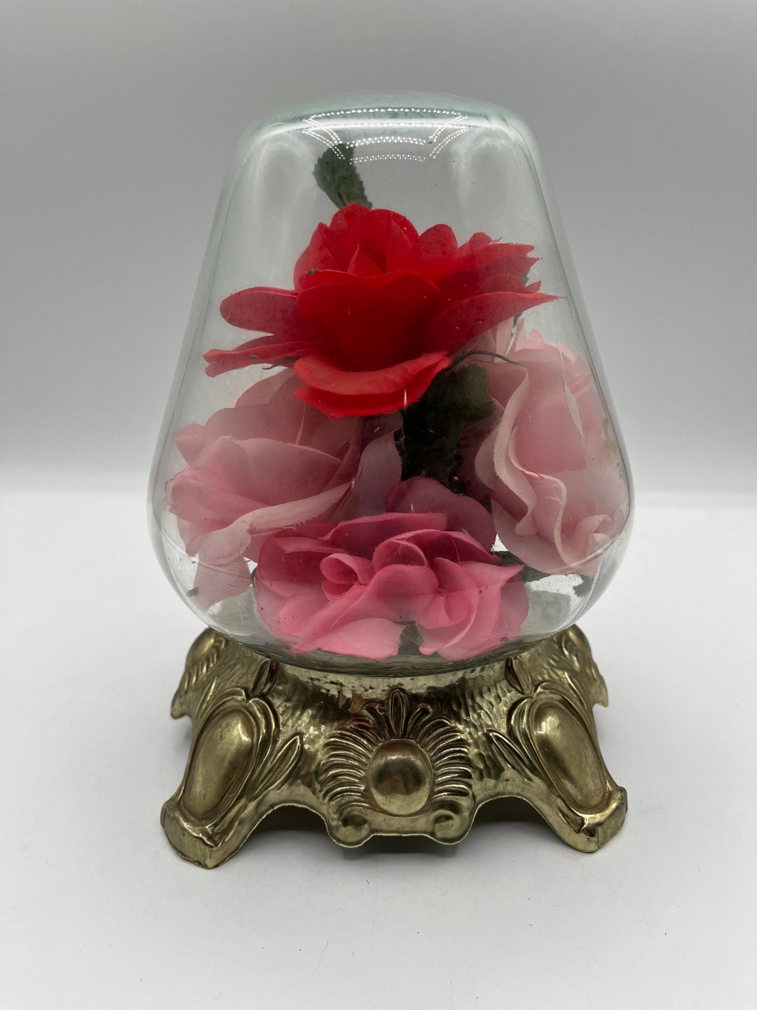 Bowl-o-beauty Real Roses Terrarium and Metal Stand - Etsy