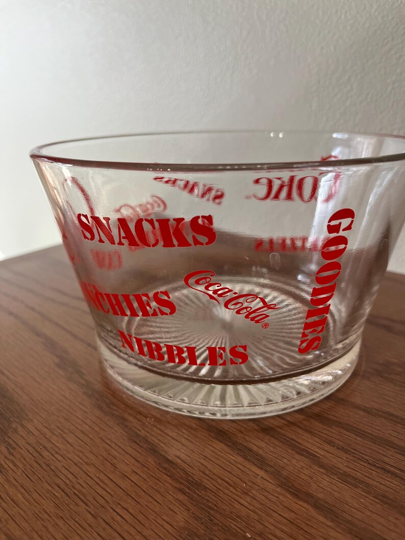 1980s Coca Cola Coke Snack and Munchies Glass Bowl - Etsy