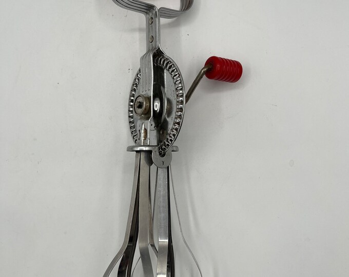 Vintage Ekco “hi Speed” Hand Held Mixer Egg Beater Whisk With Red ...