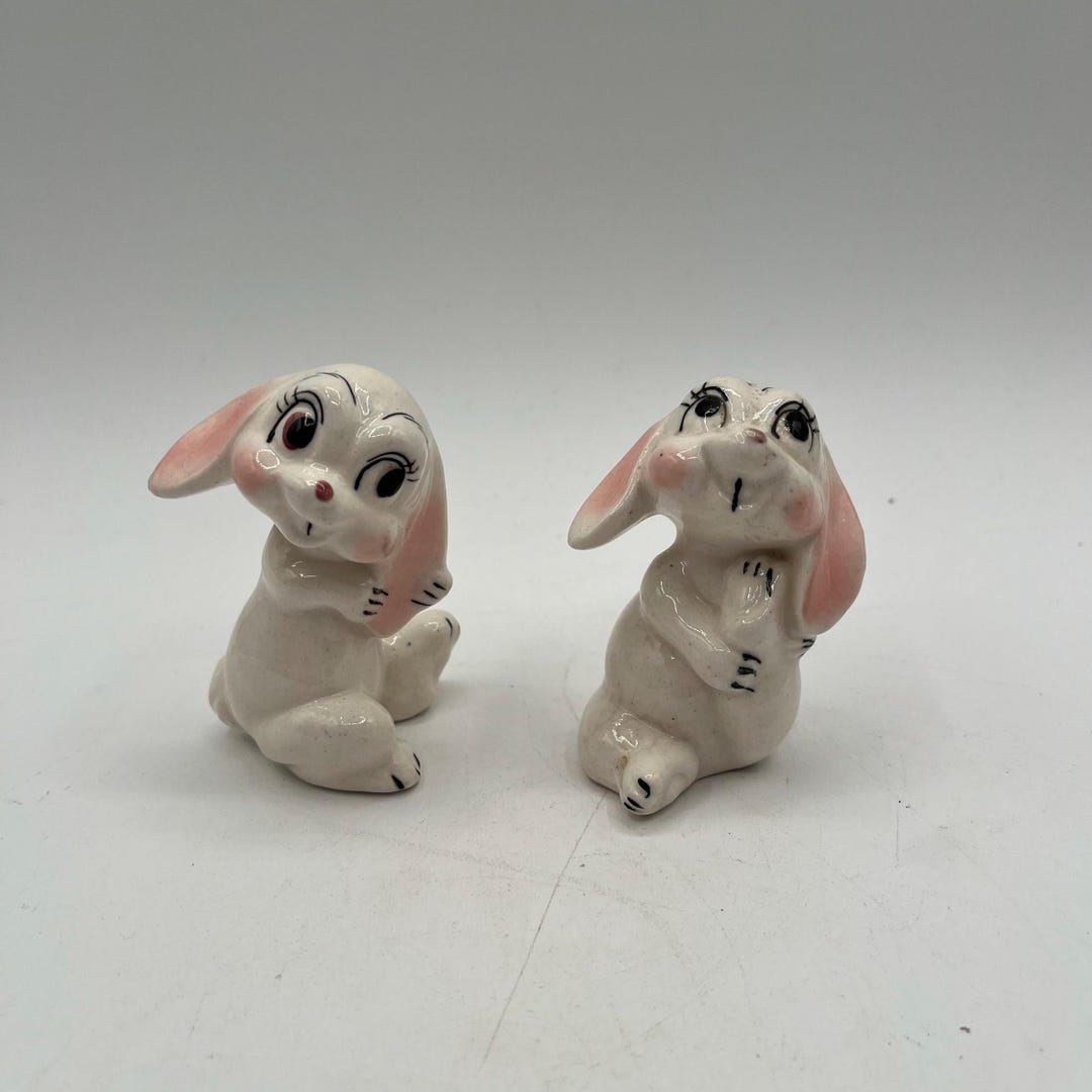 Vintage Ceramic Bunny Rabbit Pair Japan - Etsy