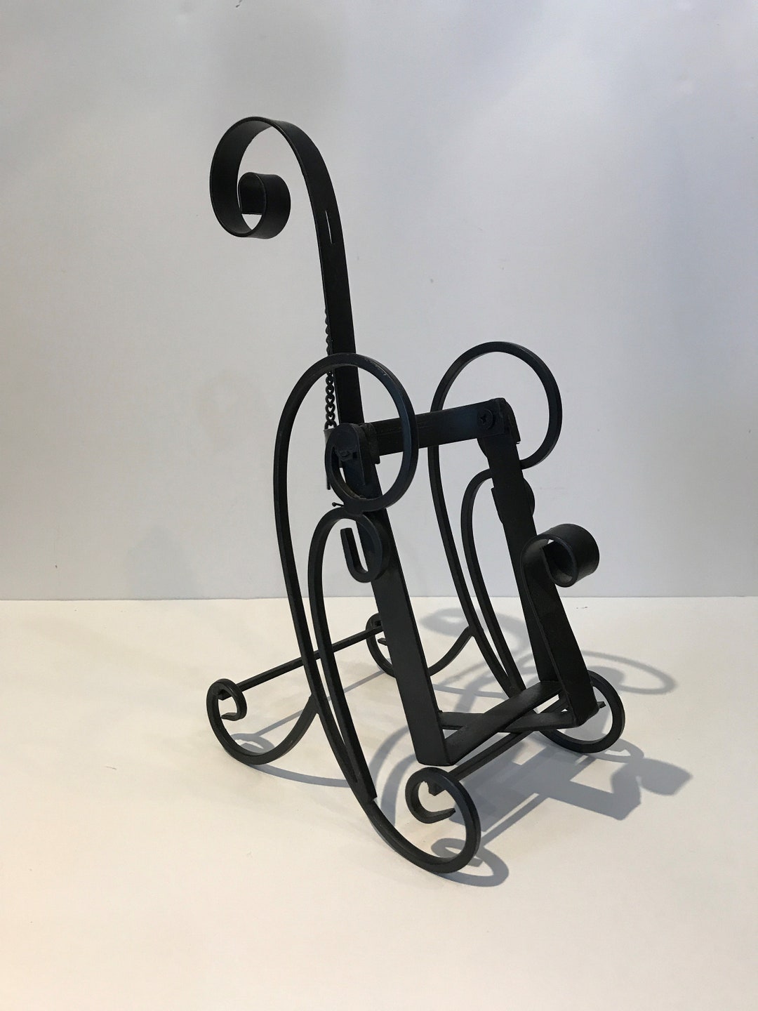 Vintage 70s Style Black Metal Scroll Wine Holder Display - Etsy