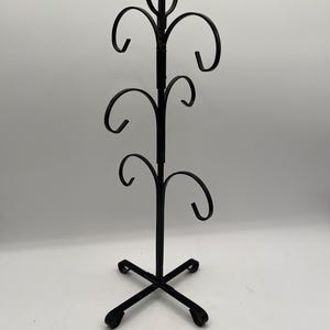 Vintage Black Metal Mug Rack Holder Mug Tree - Holds 6 - Etsy