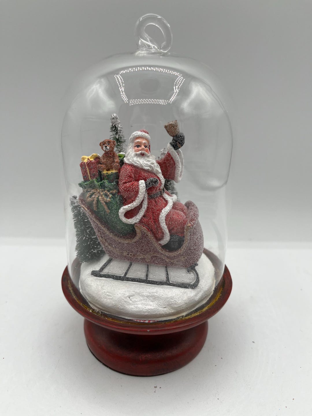 Santa Claus and Sleigh Full of Toys Under Glass Cloche - Etsy