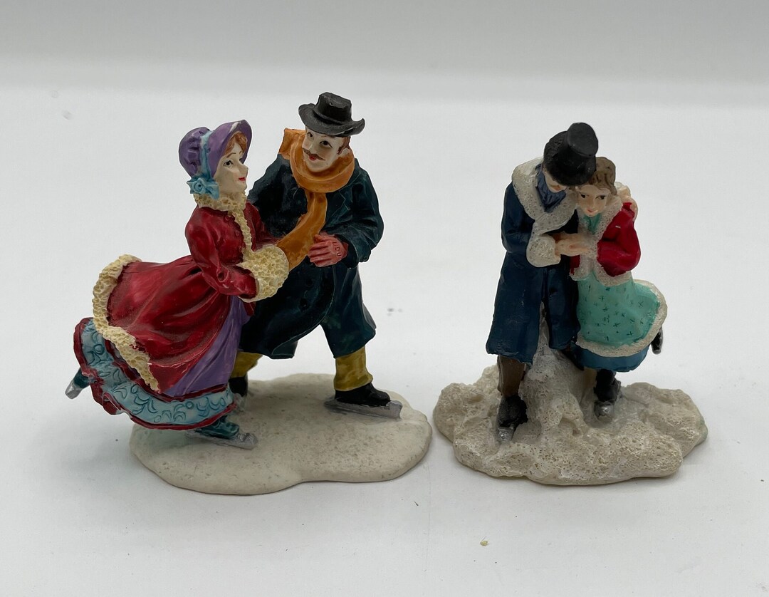 Set of 2 Vintage Mervyns Village Square Victorian Skating Couples ...
