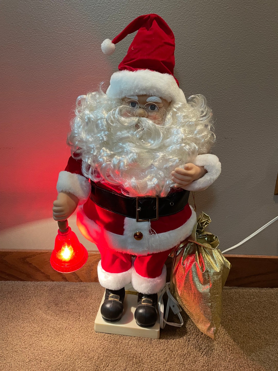 Telco Motionette Santa Claus With Bell Animated Holiday Figure 24" 1990 ...