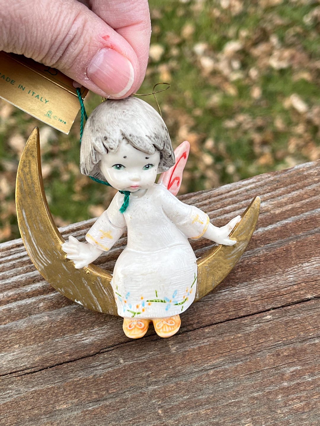 1978 Fontanini by Roman Angel Sitting the Moon Christmas Ornament - Etsy