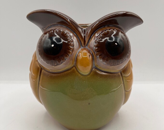 Vintage MCM Ceramic Owl Planter - Etsy