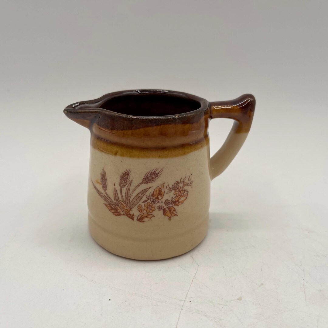 1970s Stoneware Creamer With Wheat and Leaf Pattern - Etsy