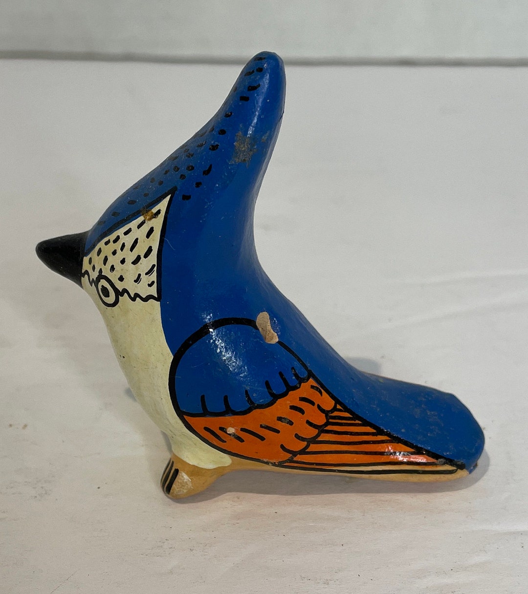 Hand Painted Vintage Clay Blue Bird Whistle - Etsy