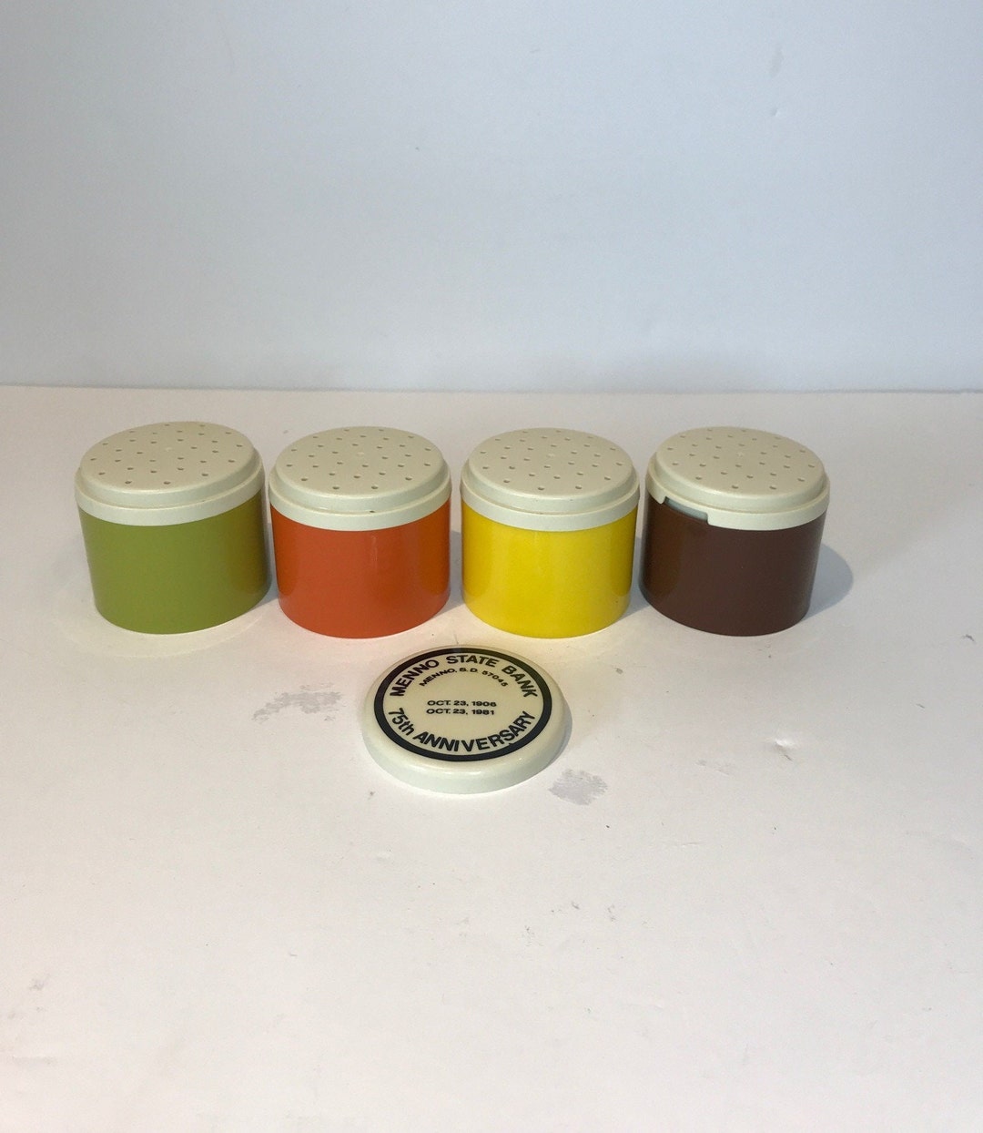 Vintage Tupperware Stacking Spice Shaker Jars Lid Advertising Menno ...