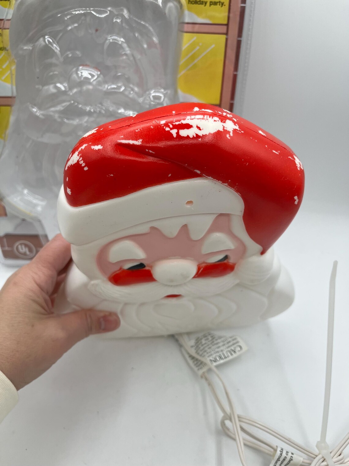 1990 Noma Santa Claus Christmas Window Lite With Light, Suction Cup and ...