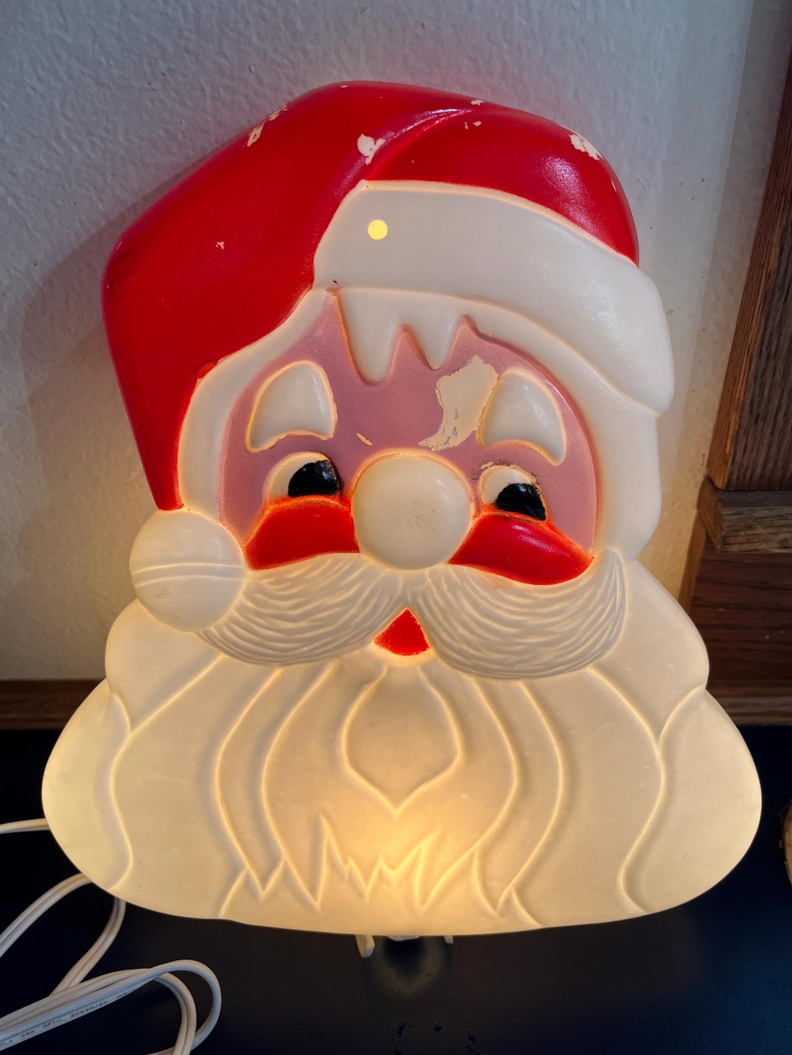 1990 Noma Santa Claus Christmas Window Lite With Light, Suction Cup and ...