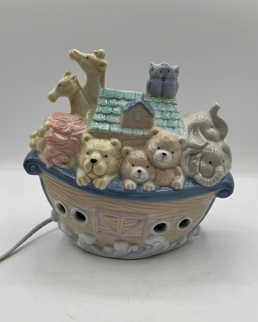 1999 Ceramic Noah’s Ark Night Light Lamp - Etsy