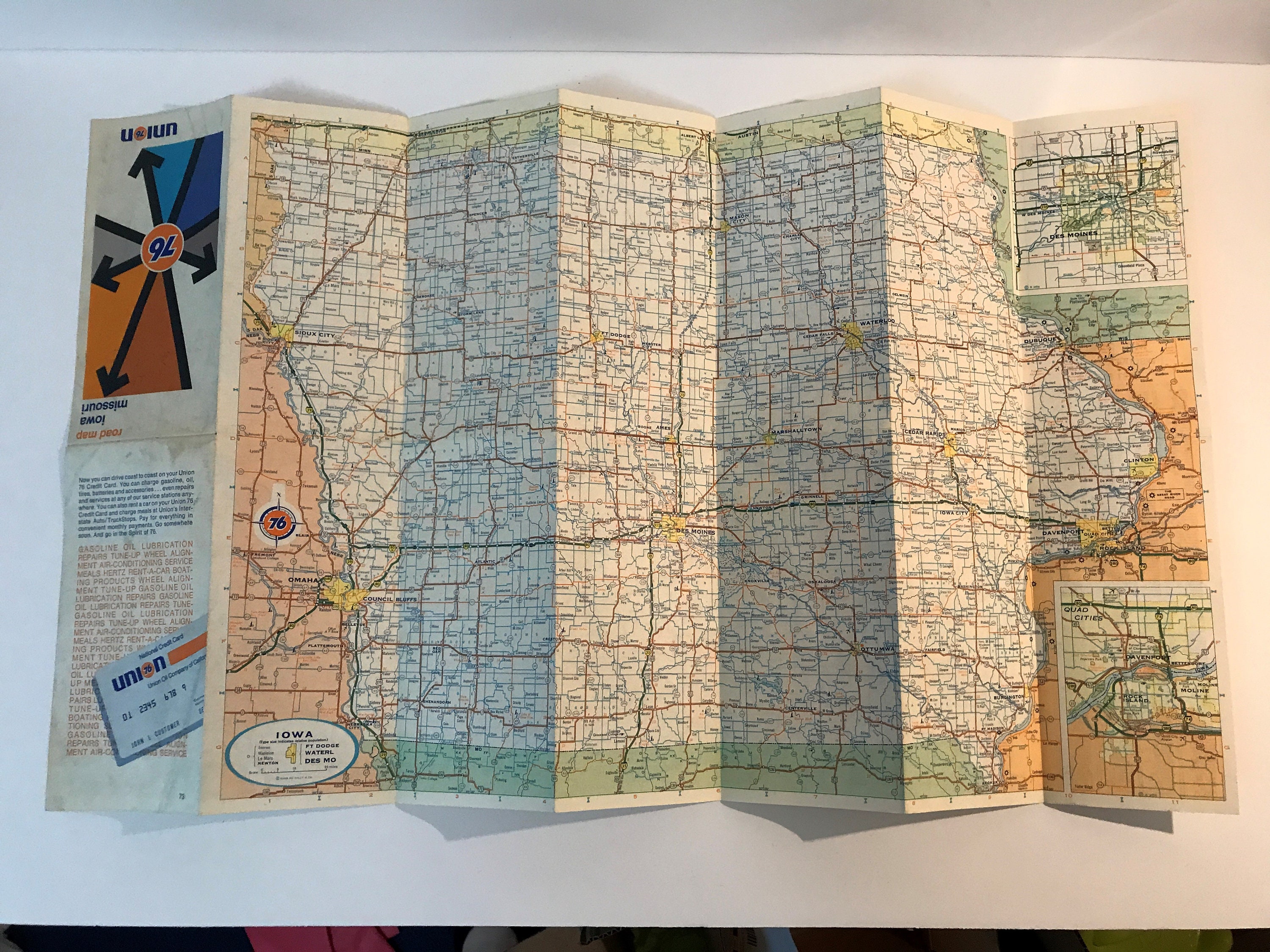 1973 Union 76 Iowa Missouri Road Map - Etsy
