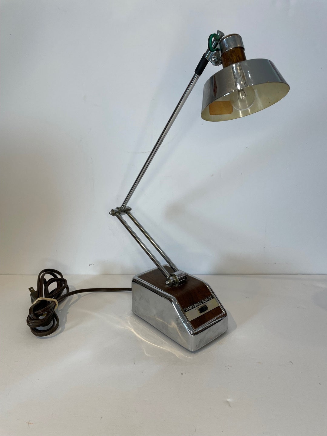 Vintage Mid-century Modern Adjustable Arm Lamp Light W/faux Wood ...