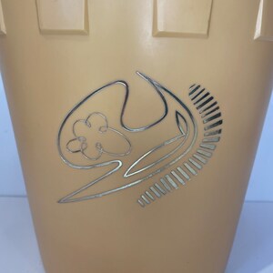 Vintage Shamrock Neatway MCM Plastic Peach Color Trash Can With Gold ...