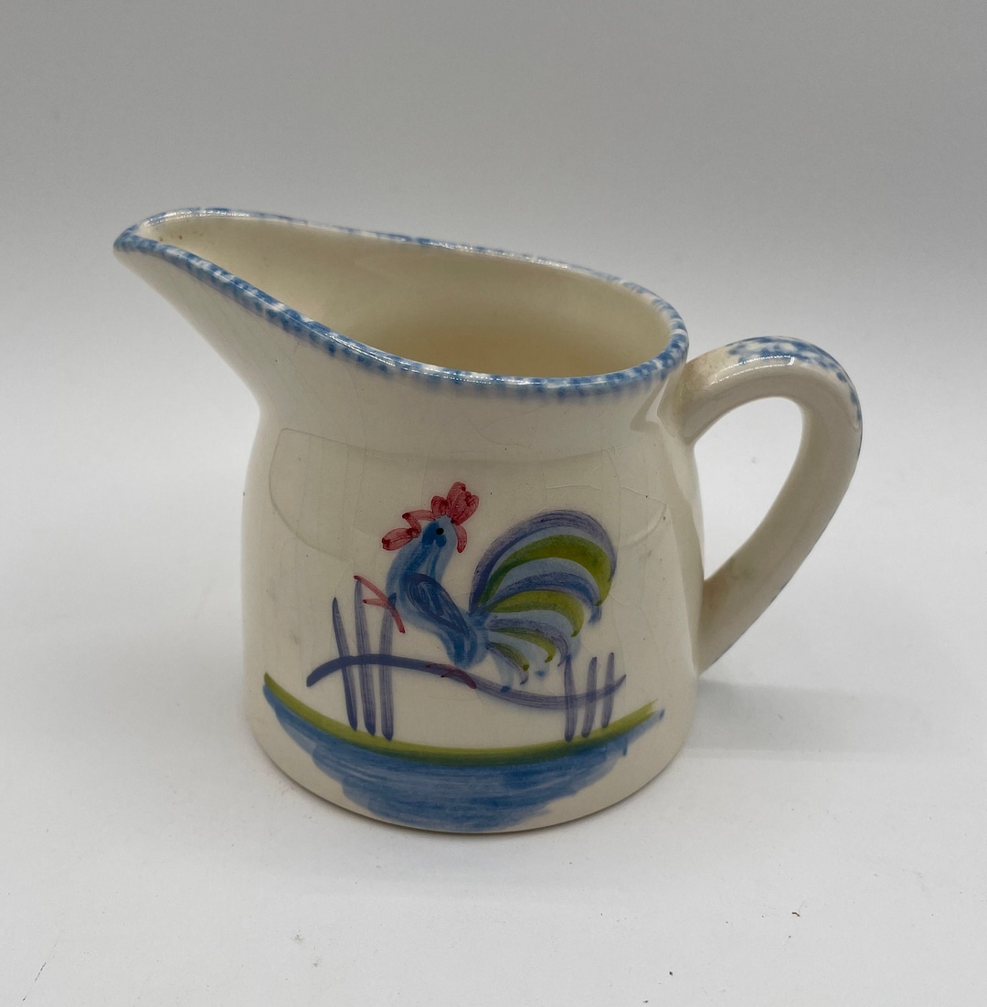 Hand Painted Ceramic Mini Pitcher Creamer With Rooster - Etsy