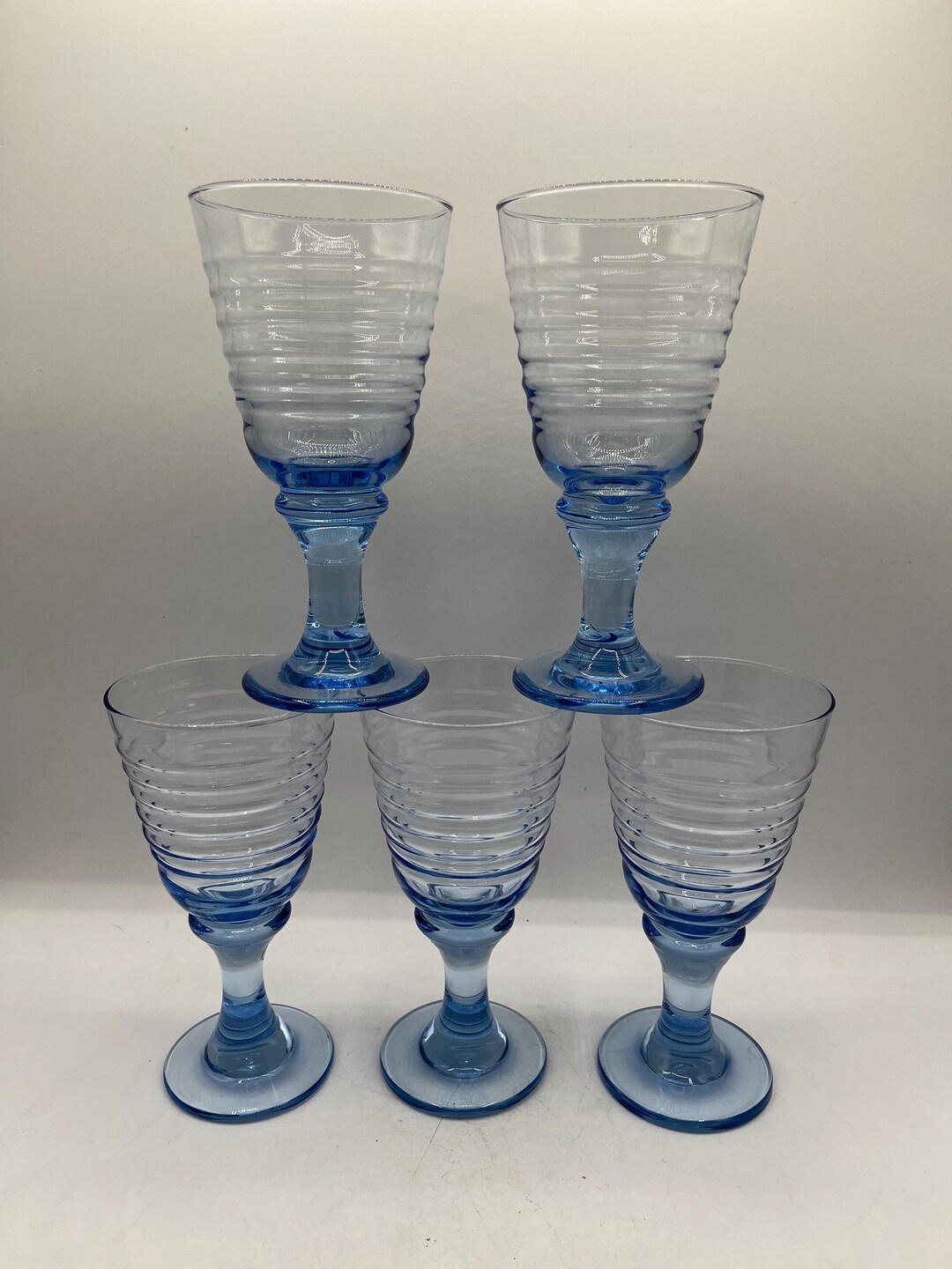 Set of 5 Libbey Sirrus Light Blue Goblet - Etsy
