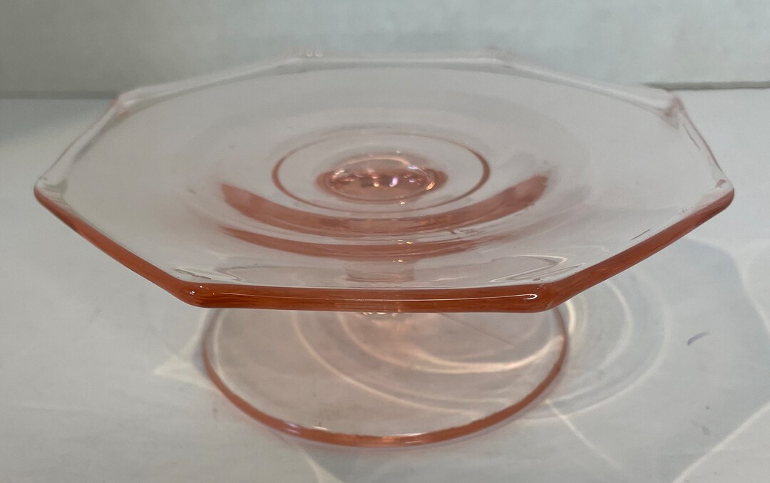 Pink Depression Glass Cupcake Stand or Pillar Candle Stand - Etsy