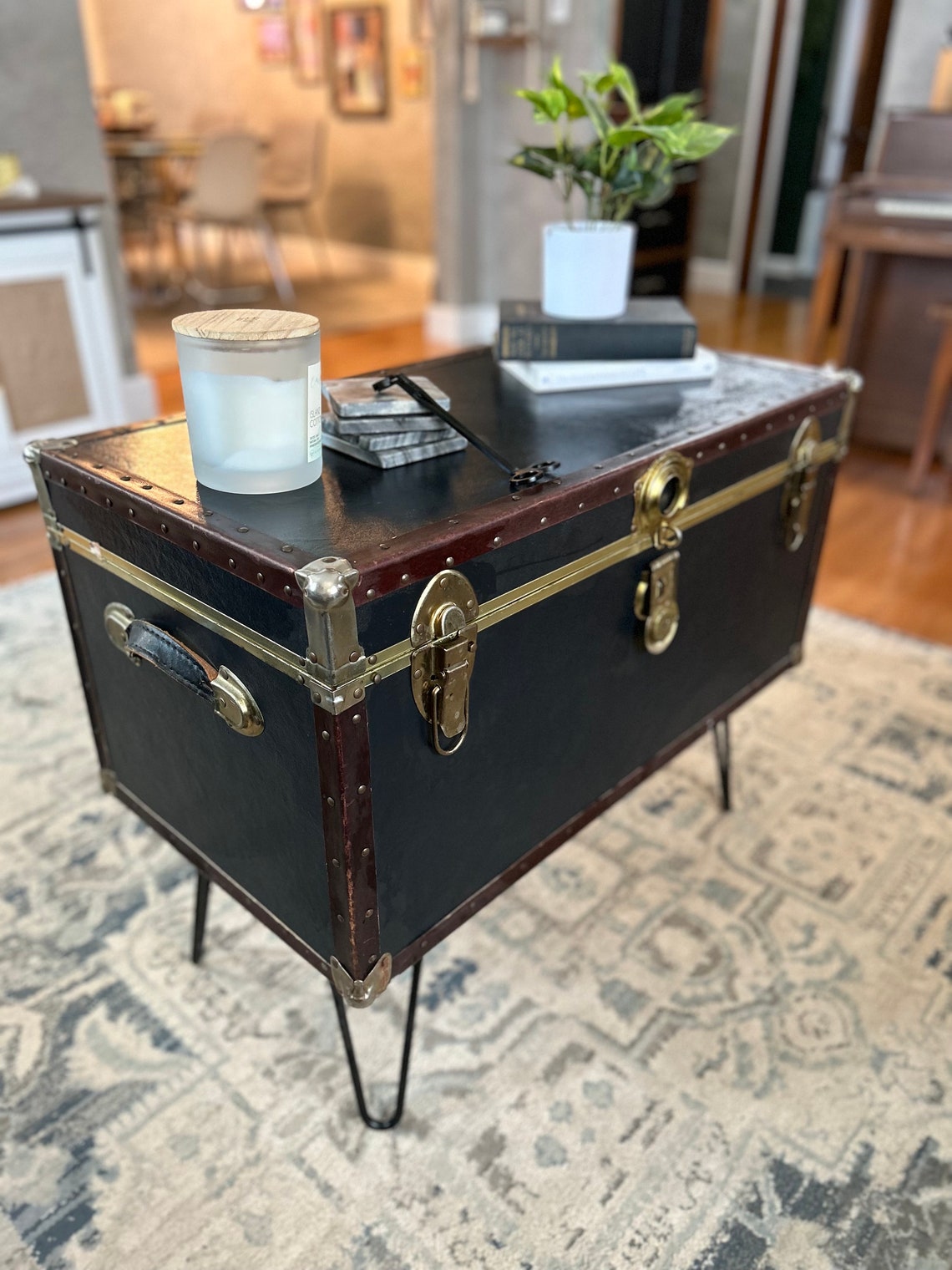 Vintage Steamer Trunk Coffee Table - Etsy