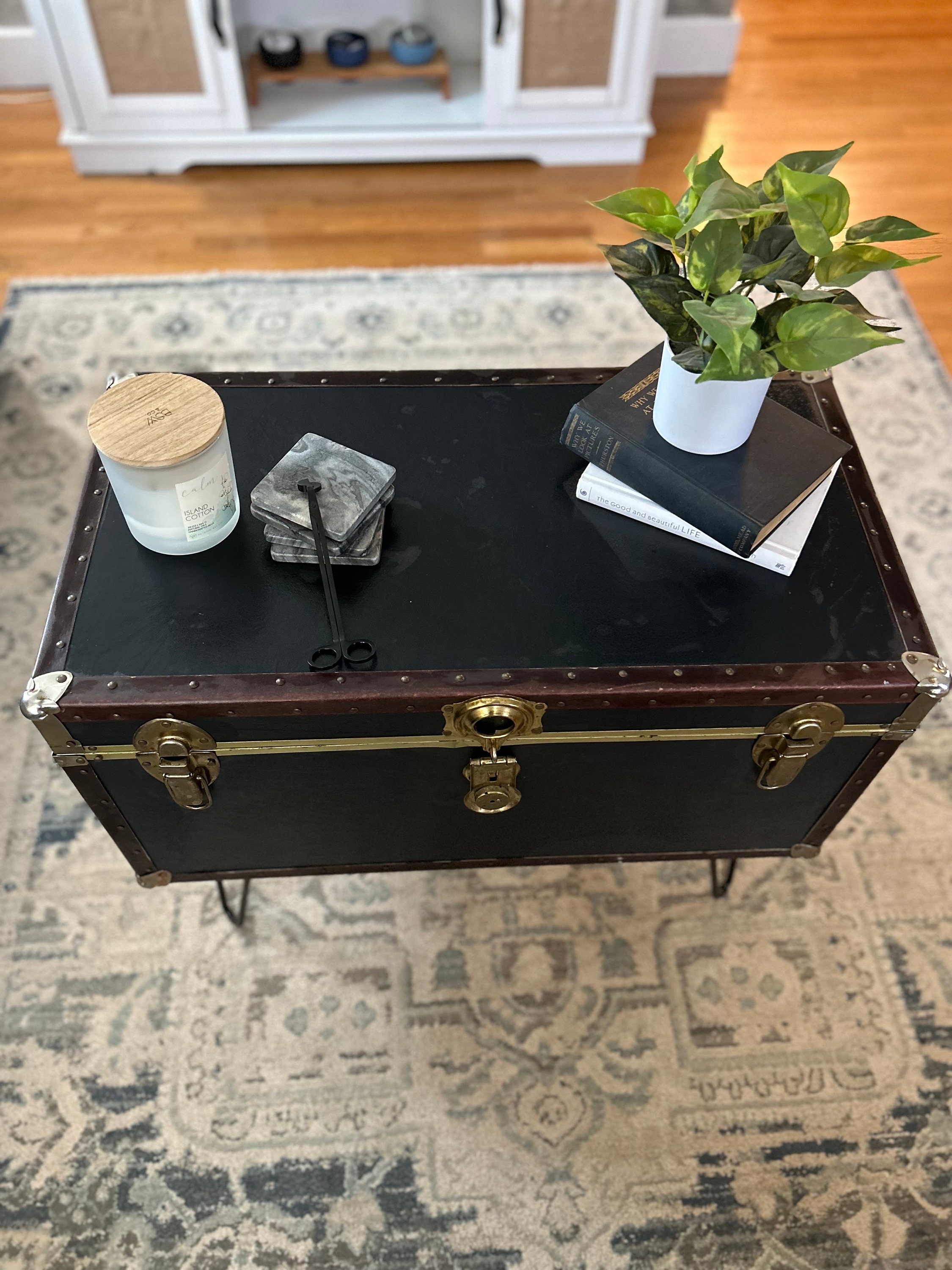 Vintage Steamer Trunk Coffee Table - Etsy