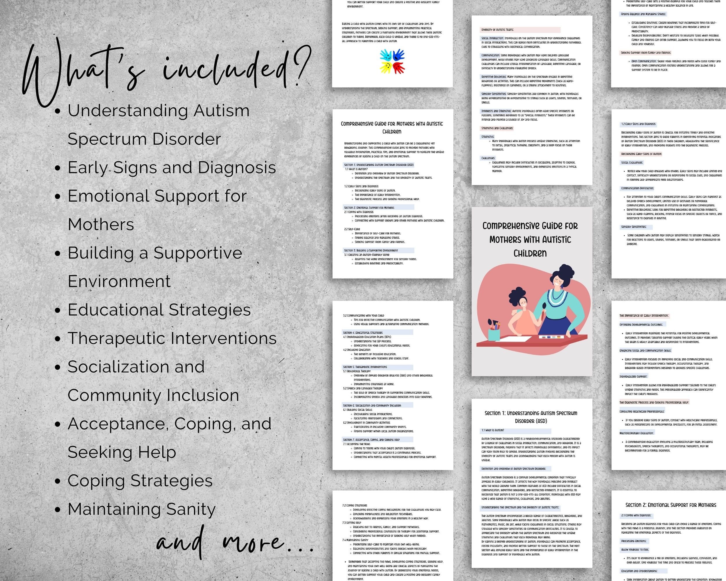 Autism Mom Support Planner & Worksheets, Unmasking Autism ...