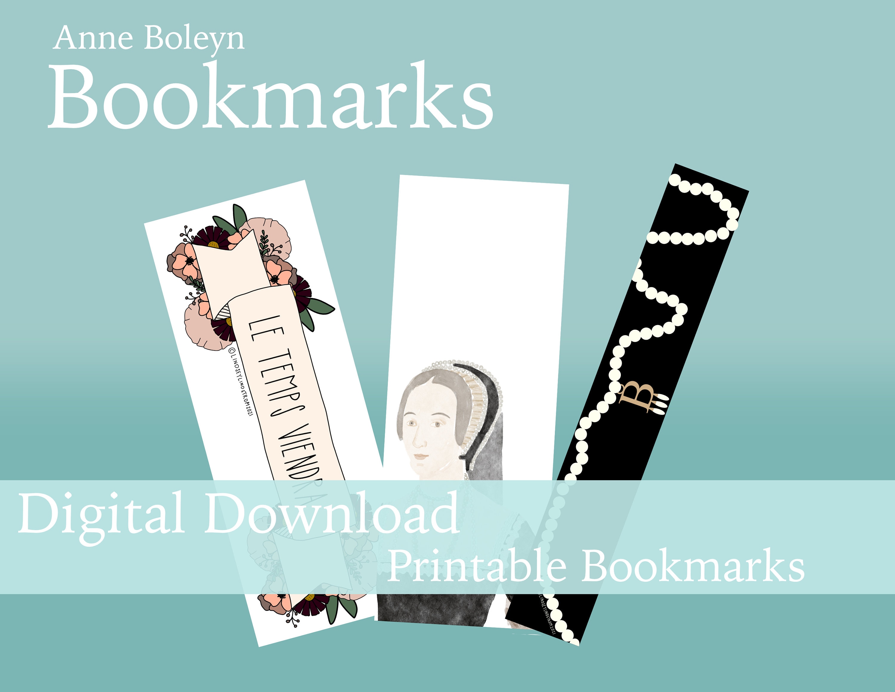 Anne Boleyn Printable Bookmarks Digital Download - Etsy