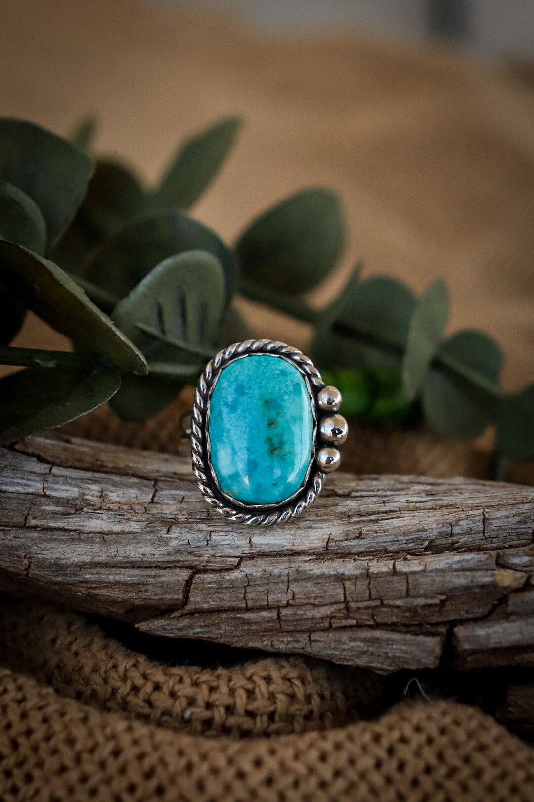 Whitewater Turquoise Ring (size 8) - Etsy