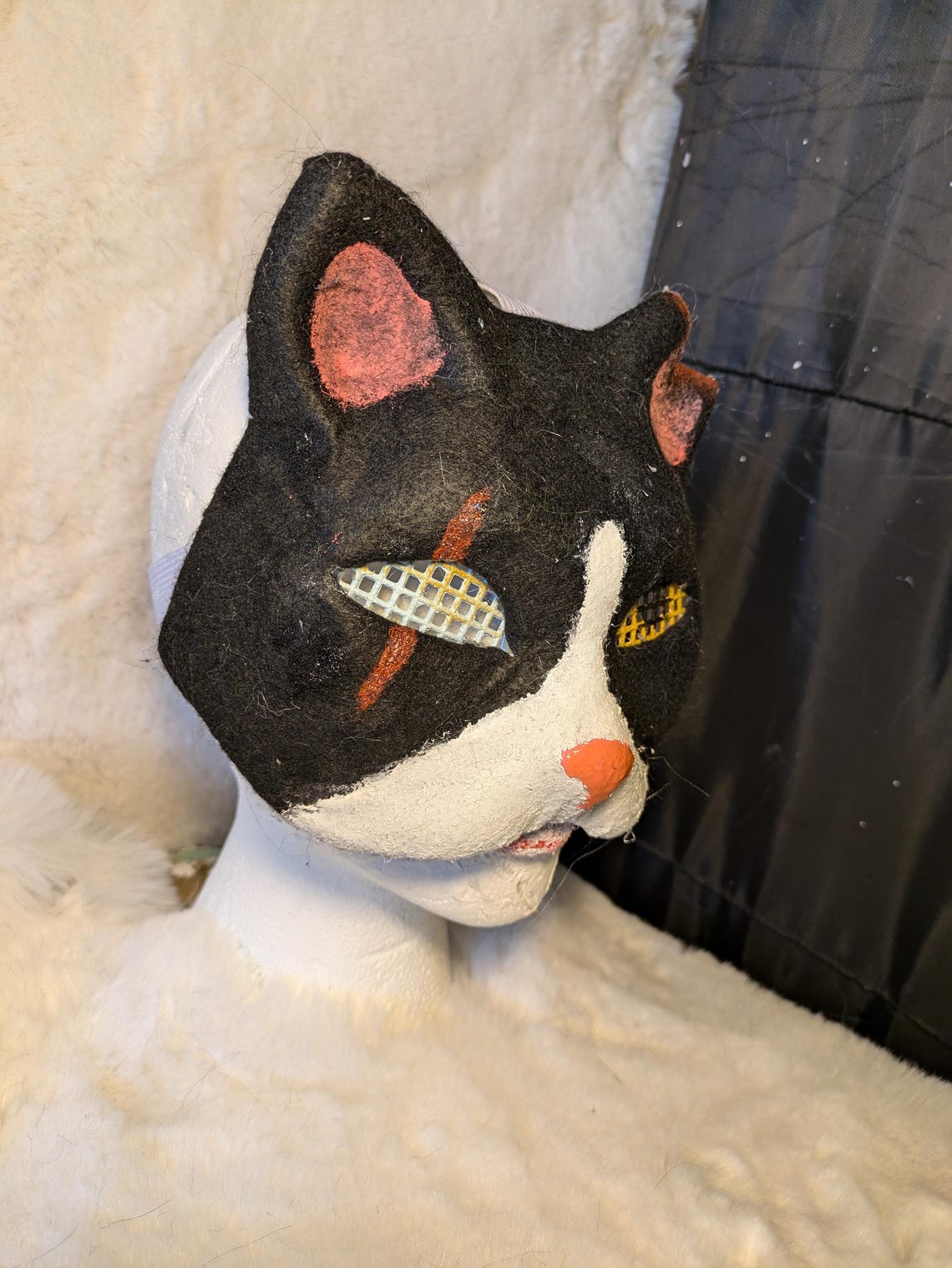 Therian Mask- Scarred Tuxedo Cat - Etsy UK